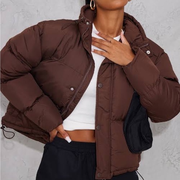 ASOS | Jackets & Coats | Threadbare Cropped Puffer Jacket In Cocoa ...